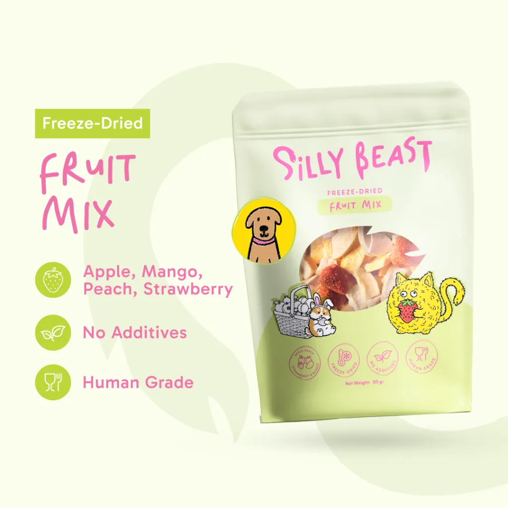 SILLY BEAST Fruit Mix | Snack Anjing: Buah-buahan Freeze-dried (85 gr ...