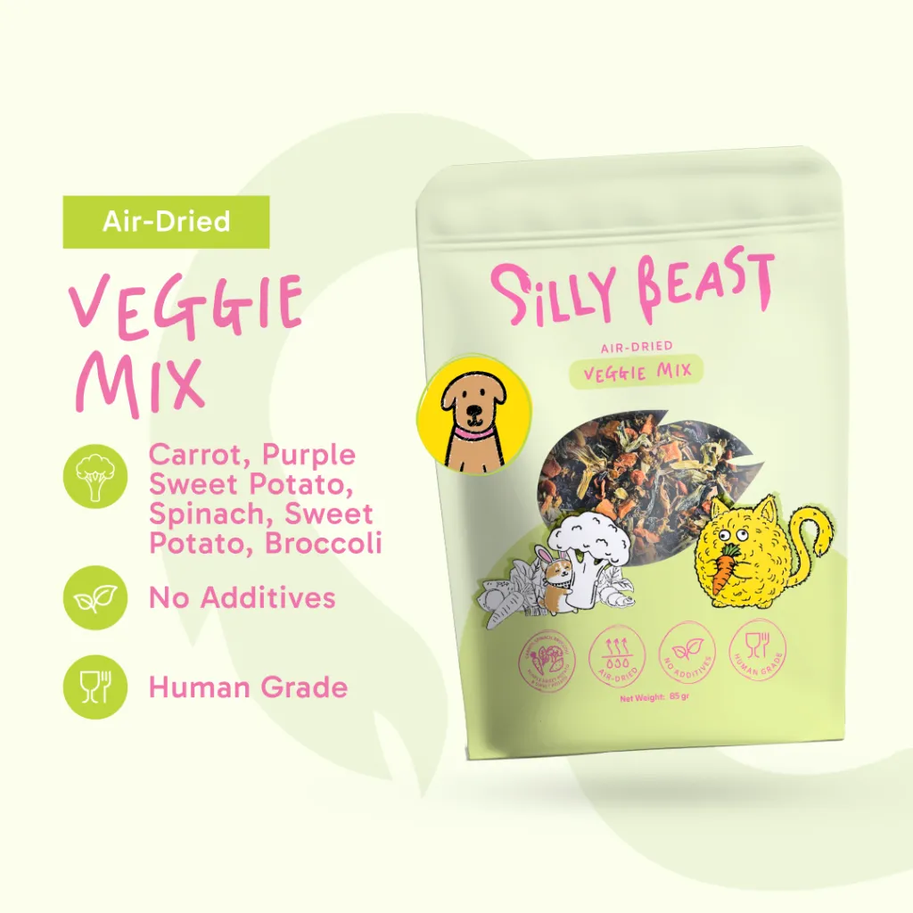 SILLY BEAST Veggie Mix | Snack Anjing: Sayuran Kering Air-dried (85 gr ...