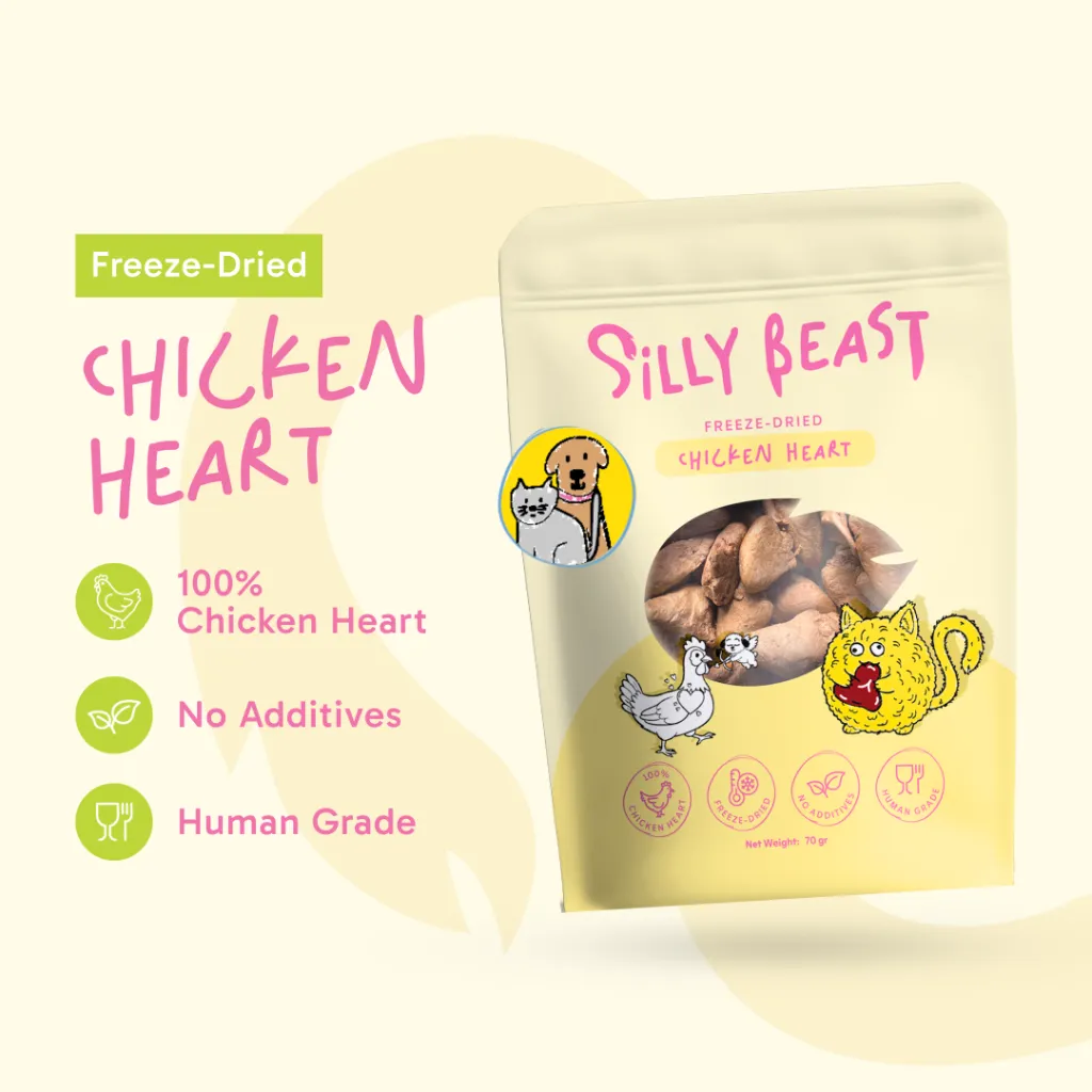 SILLY BEAST Chicken Heart | Snack Anjing Kucing: Jantung Ayam Freeze ...