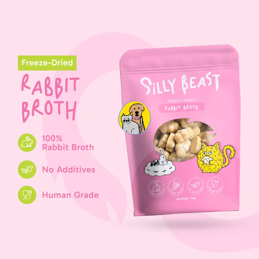 SILLY BEAST Rabbit Broth | Snack Anjing Kucing: Kaldu Kelinci Freeze ...